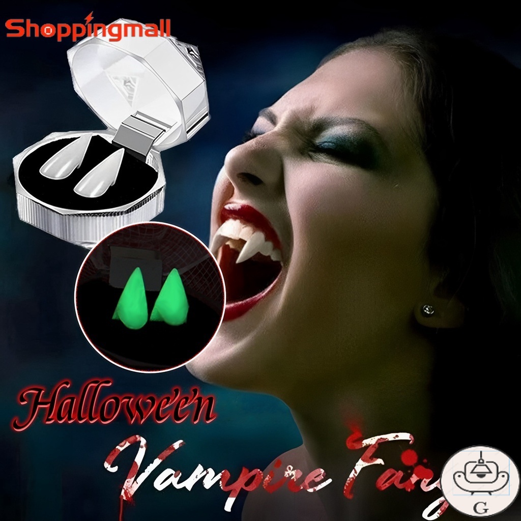 GS Halloween Costume 1 Pair Luminous Vampire Fangs / Halloween Horror ...