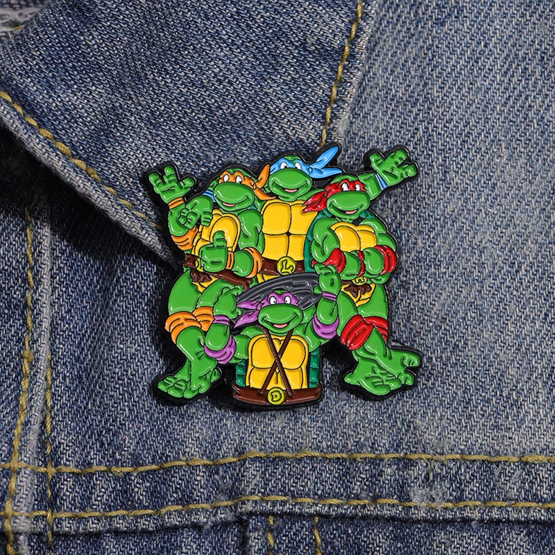 Cute Teenage Mutant Ninja Turtles Enamel Pins Brooch Funny Cartoon Pin ...
