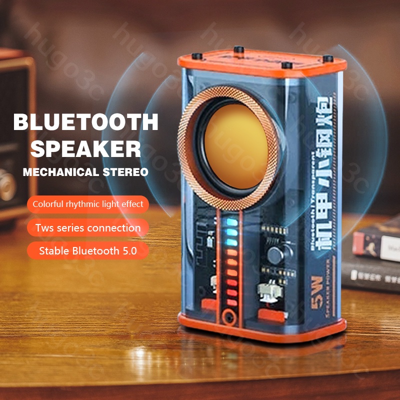 mini Bluetooth Speaker bass New Transparent Mech Audio TWS Two-Machine ...