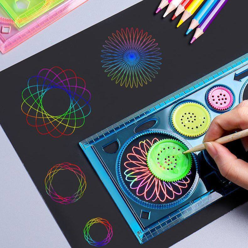 Colorful Plastic Design Ruler Drawing Ruler School Oval Geometric Curve ...