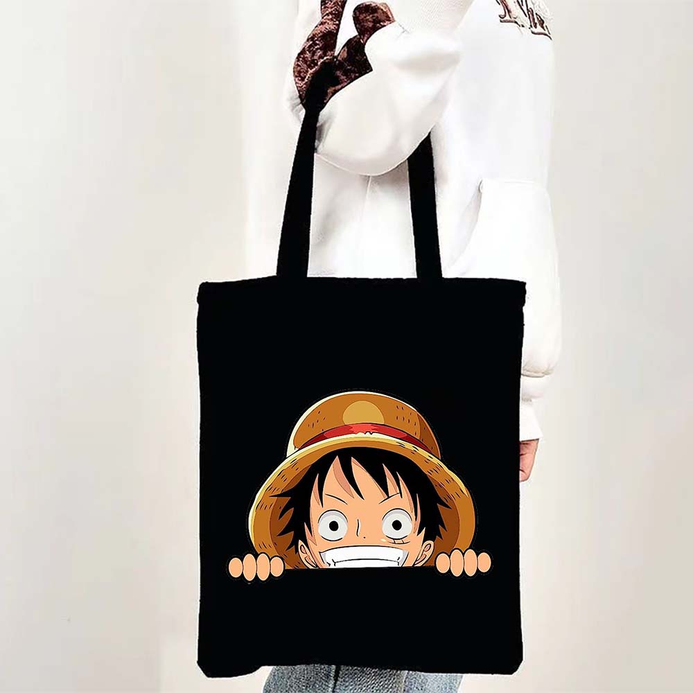 Anime One Piece Tote Bags Monkey Cute Luffy Zoro Shopping Canvas Bag ...