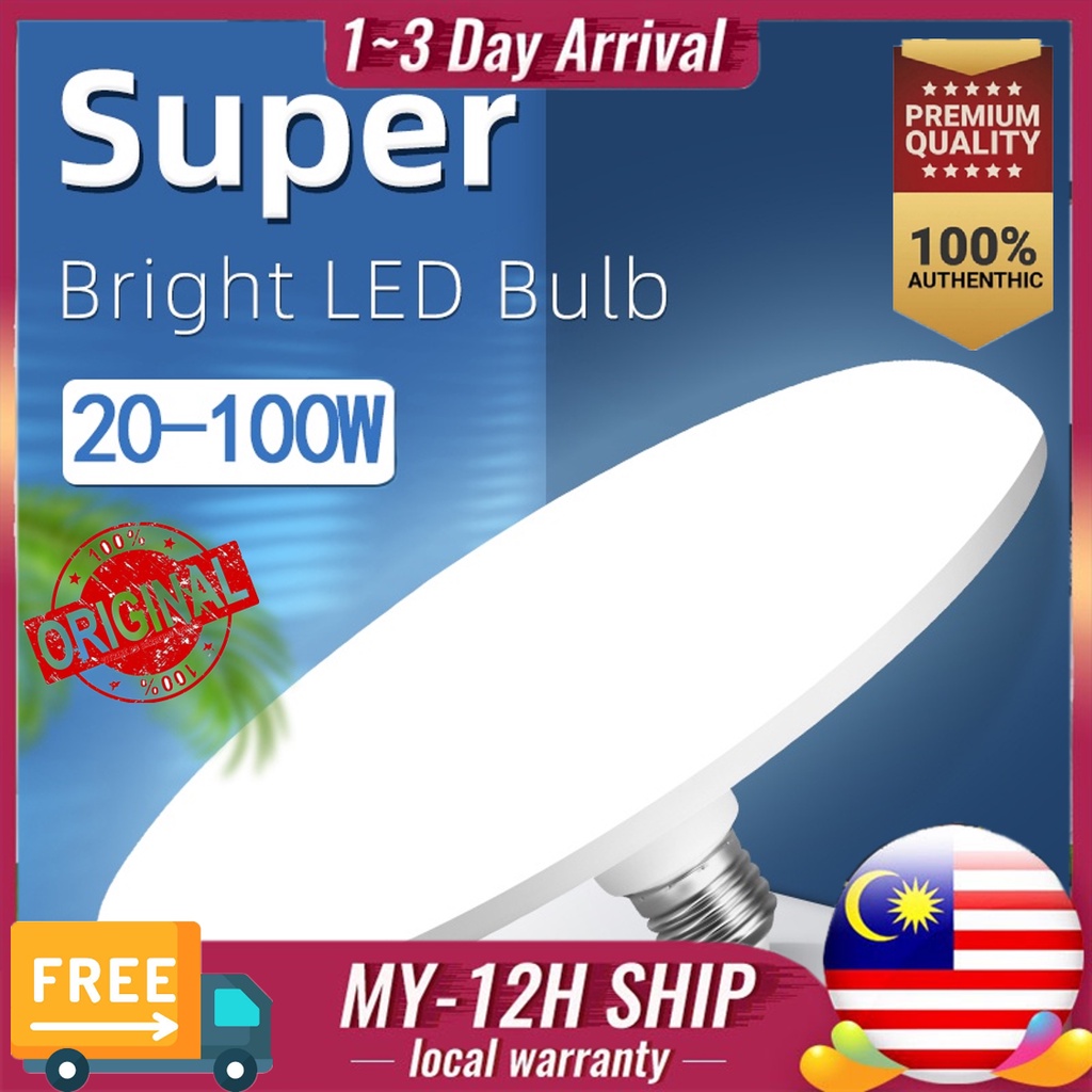 (🔥MY stock🔥) E27 LED Bulb 20-100W UFO Foco LED Lamp Ampoule LED Light ...