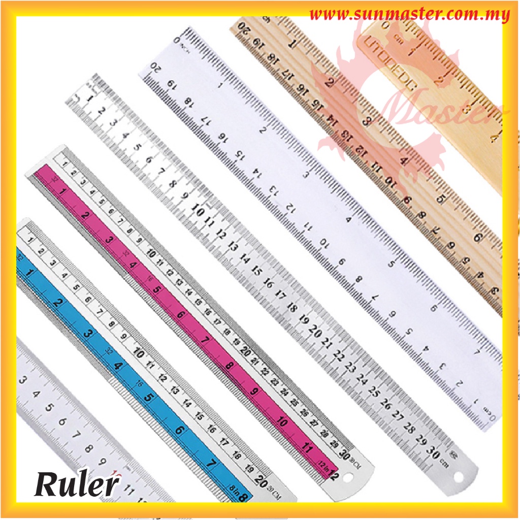 Ruler 15cm 20cm 30cm | Plastic Straight Ruler | Steel Ruler | Aluminium Ruler | Hign Class Ruler ...