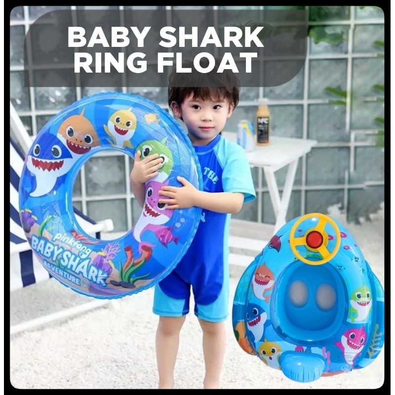 🔥 Kids Inflatable Swimming Float Baby Shark Floatie Kids Ring Float Float Boat Mainan Budak ...