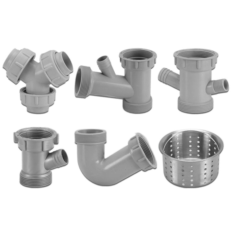 Vegetable Sink Sewer Overflow Pipe Fittings Kitchen Single Double Sink