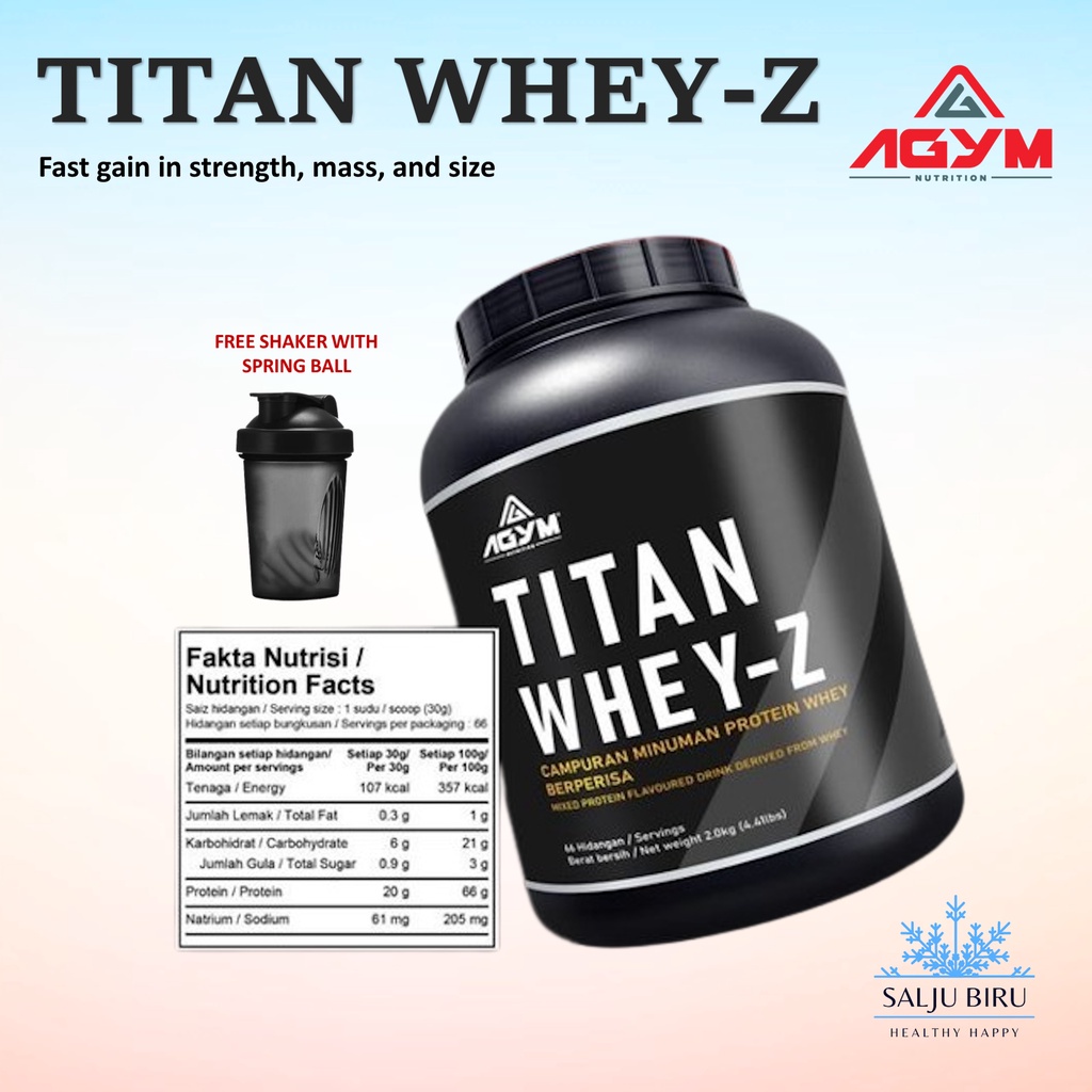 AGYM for Fitness AGYM NUTRITION TITAN WHEY-Z Protein HALAL Jakim 2kg ...