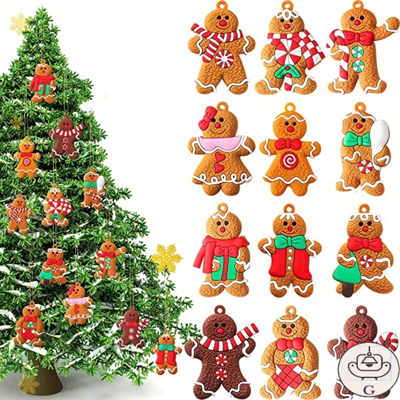 GS Gingerbread Man Christmas Tree Ornaments /Xmas Tall Gingerbread Man ...
