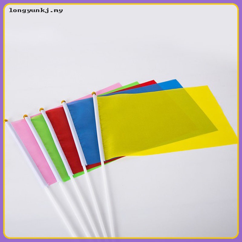 50pcs Color Flags Handheld Small Plain Yellow Flags for 2021 Champions ...