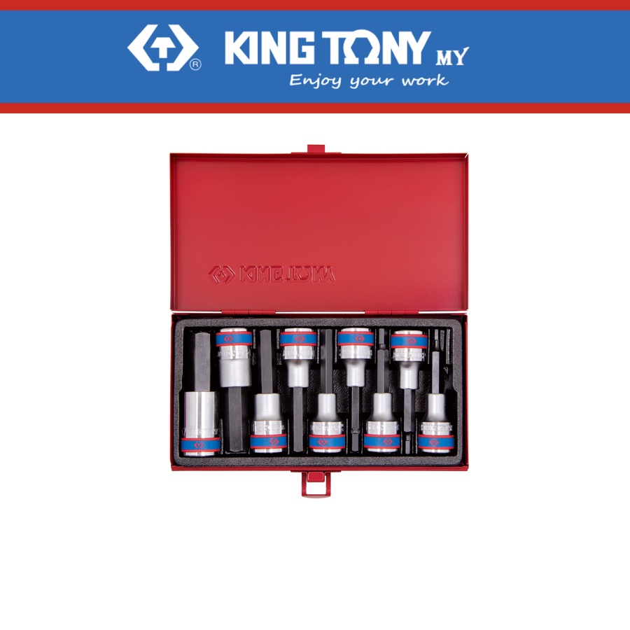 King Tony 9 PC. 1/2" DR. Long Hexagon Hex Bit Socket Set H4-H17 ...