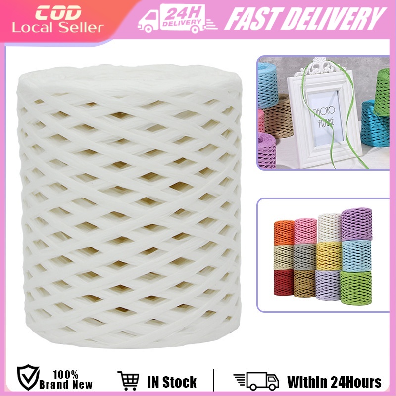 200m DIY Kertas Hiasan Craft Paper Raffia Ribbon Cord Twine Rope String ...