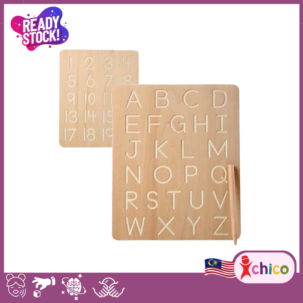 CHICO WOODEN DOUBLE SIDED ALPHABET NUMBERS for KIDS | Shopee Malaysia