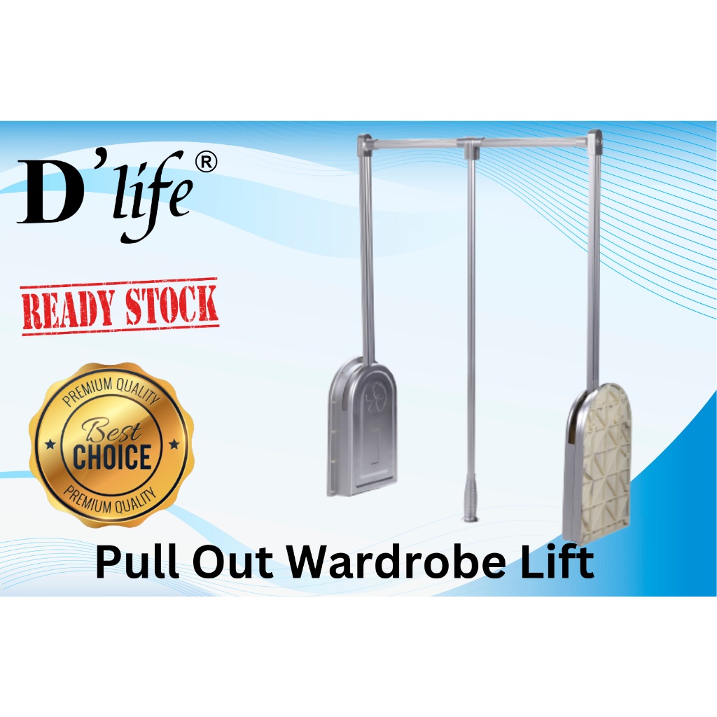 D'Life 15kg 2 Way Soft Close Closet Pull Down Wardrobe Lift Use for ...