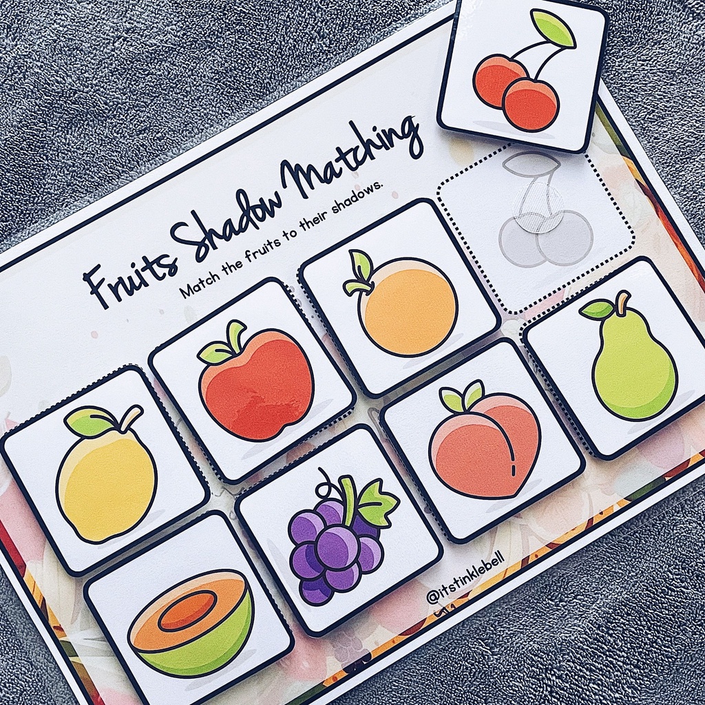 Fruits Shadow Matching - velcro laminated activity | Shopee Malaysia