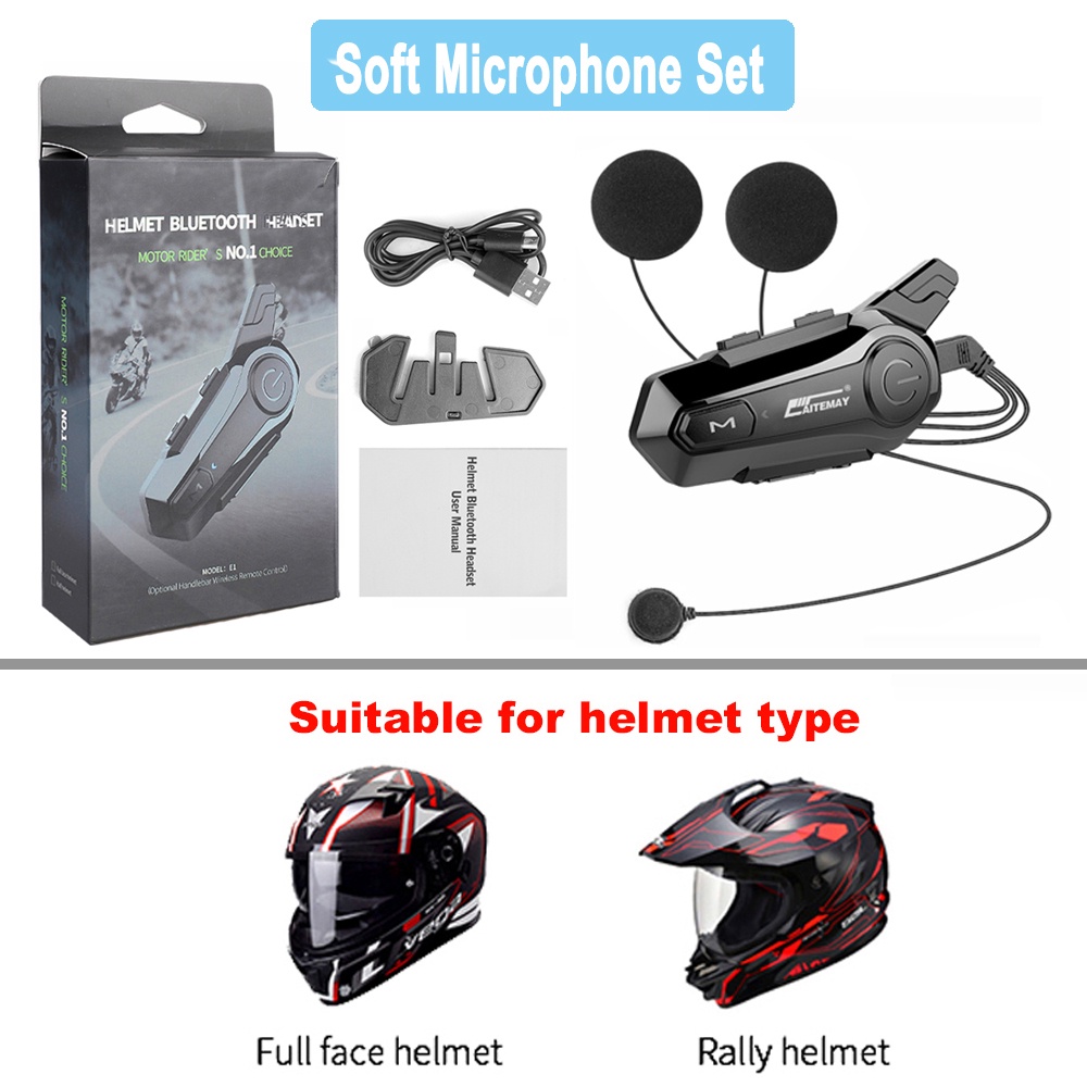 (Local Seller) Kebidumei 1000M Helmet Intercom Helmet Headset Bluetooth ...