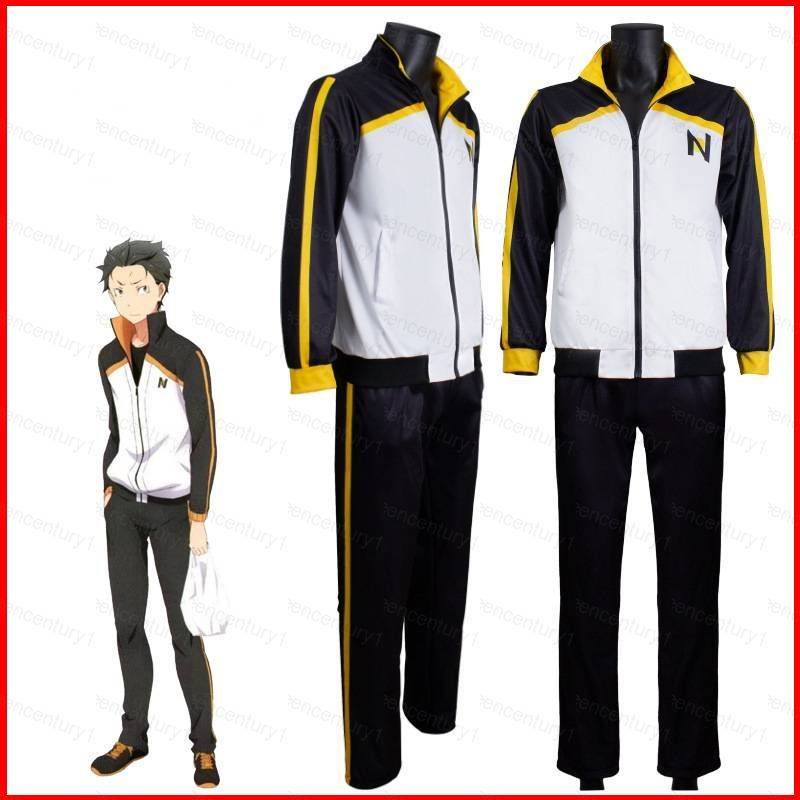 YS Re Zero Natsuki Subaru Cosplay Jacket Pants Sportwear Anime Costume ...