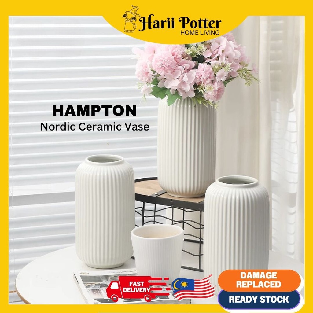 Flower Vase Nordic Ceramic Vase Nordic Decoration Estetik Pasu Bunga ...