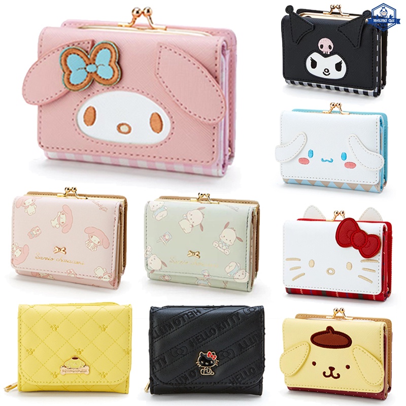 Cartoon Anime Figure My Melody Cinnamoroll Kuromi Purin Dog PU Fold ...