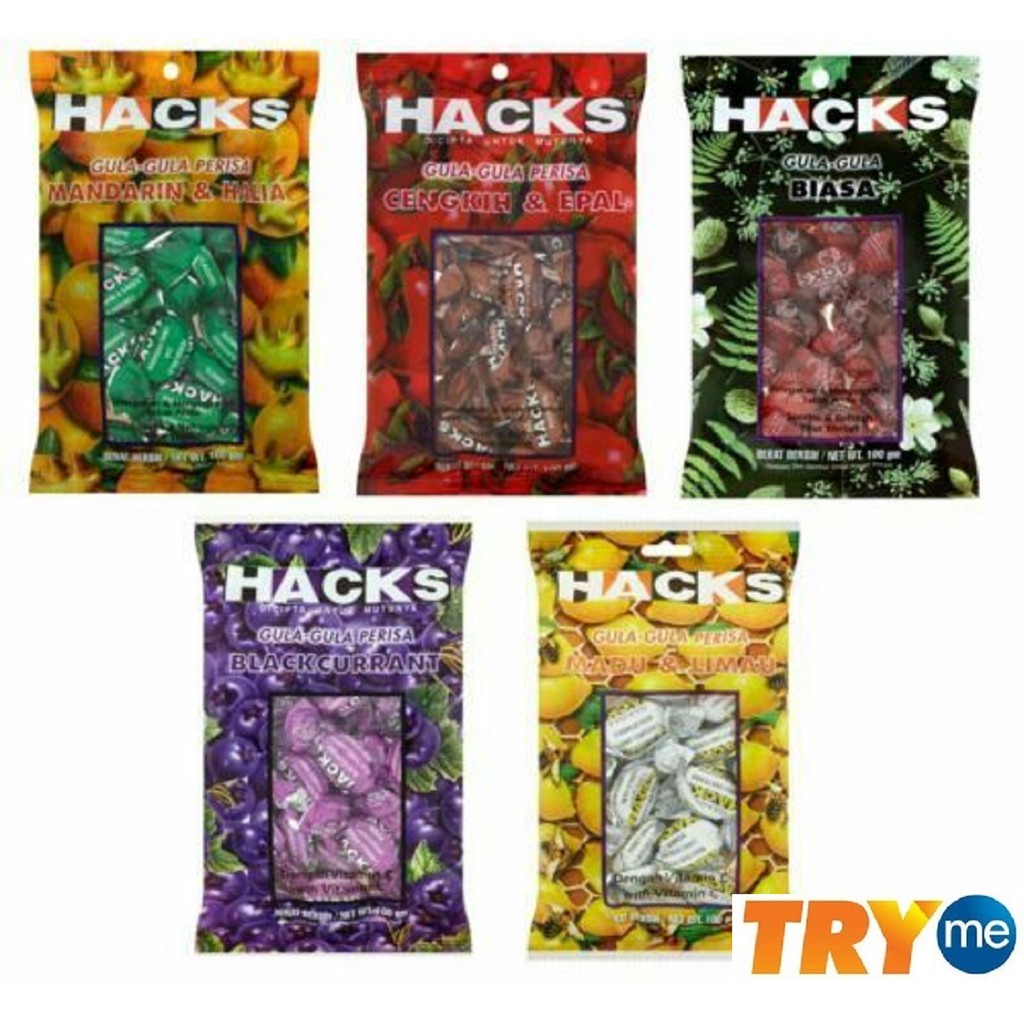 Hacks Flavoured Sweets 100g - 5 Flavours | Shopee Malaysia