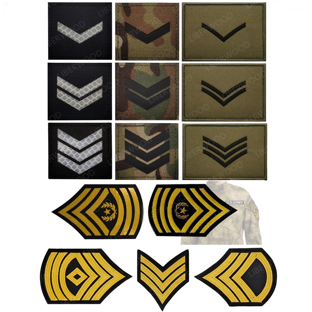 LIBERWOOD Chevrons Sergeant Stripes US Army Infrared Reflective IR ...