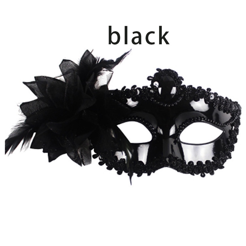 topeng masquerade party mask women Lady Big Flower Half Face For ...