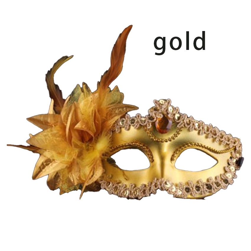 topeng masquerade party mask women Lady Big Flower Half Face For ...