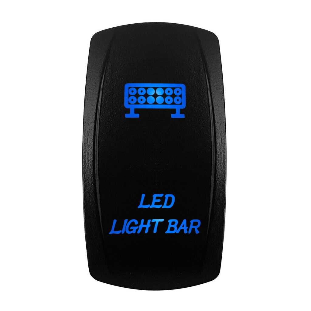 1 x rocker switch Logo LED LIGHT BAR Pattern Car Boat Blue Led 5 Pin ...