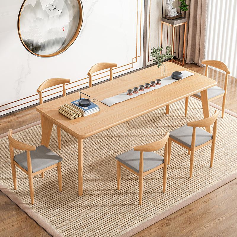 Nordic Minimalism Solid Wood Simple Modern 6-8 Seater Size Dining Table ...