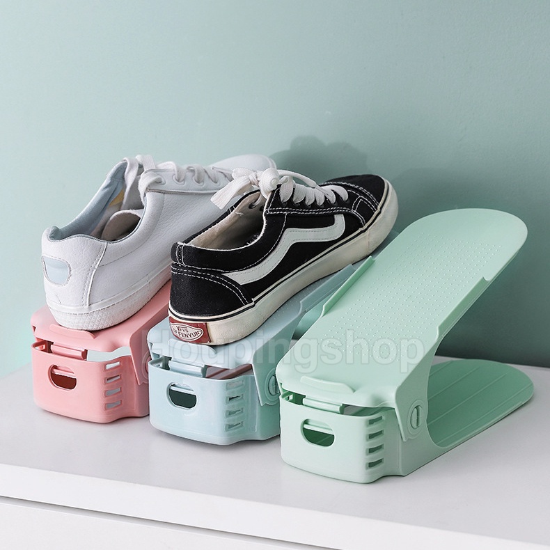 Shoes Rack Double Layer Adjustable Anti Slip Footwear Holder Space ...