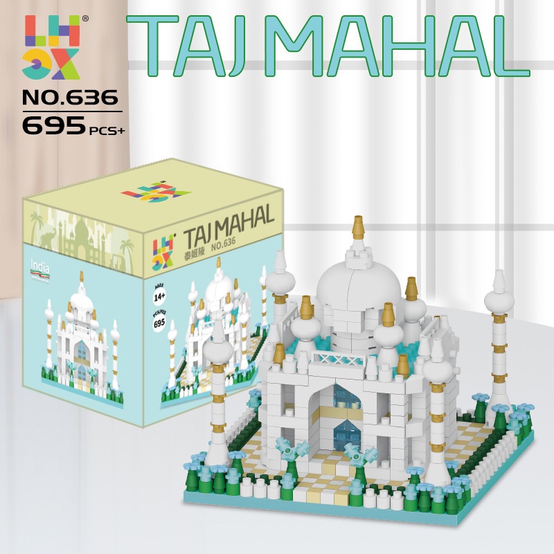 Lego building blocks, Taj Mahal Castle, street view assembly, small ...
