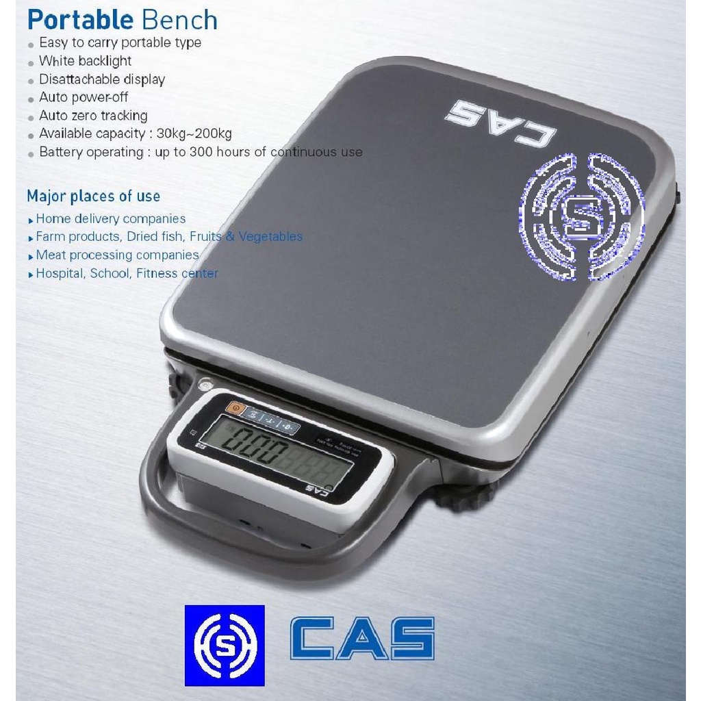 CAS 30kg 60kg 150kg 200kg PB Series Portable Weighing Bench Scale ...