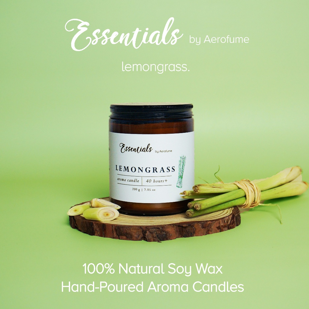 Aerofume 100% Natural Soy Wax Lemongrass Aroma Candle Aromatherapy ...