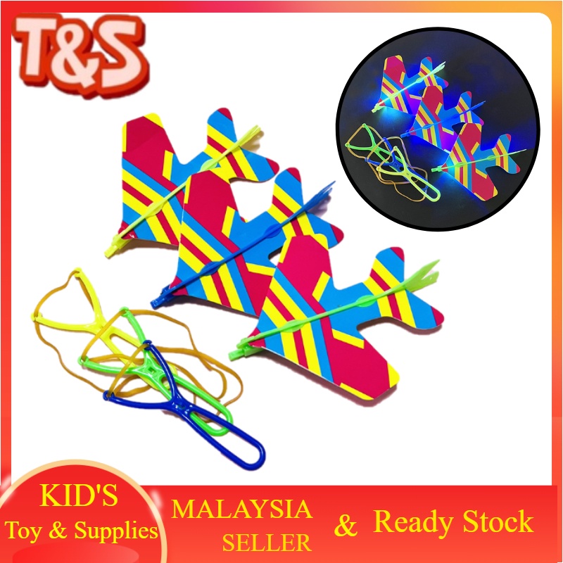 T&s Luminous Catapult Toy Plane Slingshot Flying Flash LED Light ...