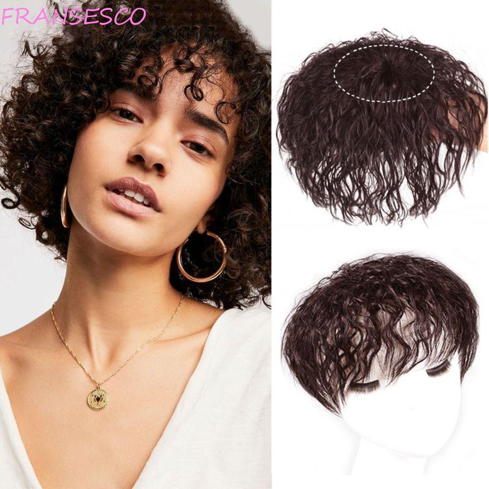 FRANCESCO Head Top Wig Block Women Natual Black Clip In Synthetic Fake ...