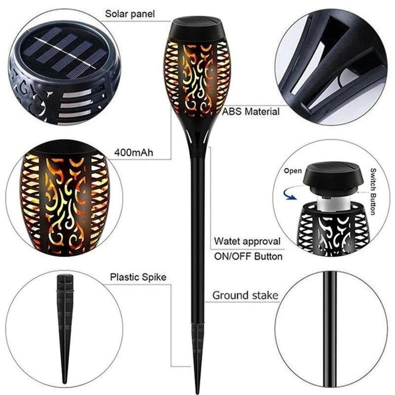2025 LED Lampu Solar Pelita Waterproof Hari Raya Viral Flickering Flame ...