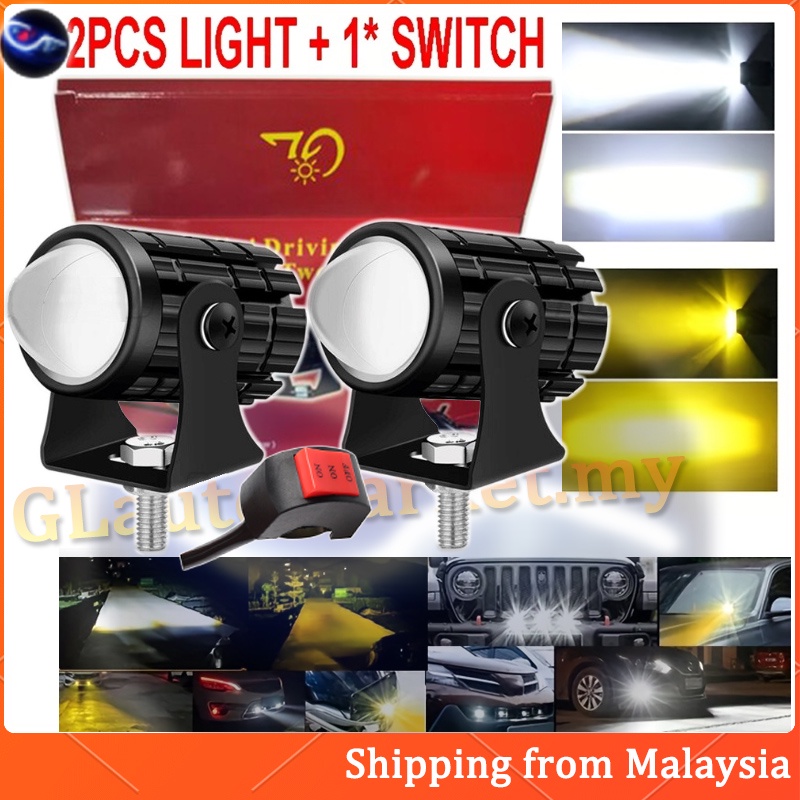 2PCS（with Switch）LED Spotlights Car Spotlights Motorcycle Sport Lights ...