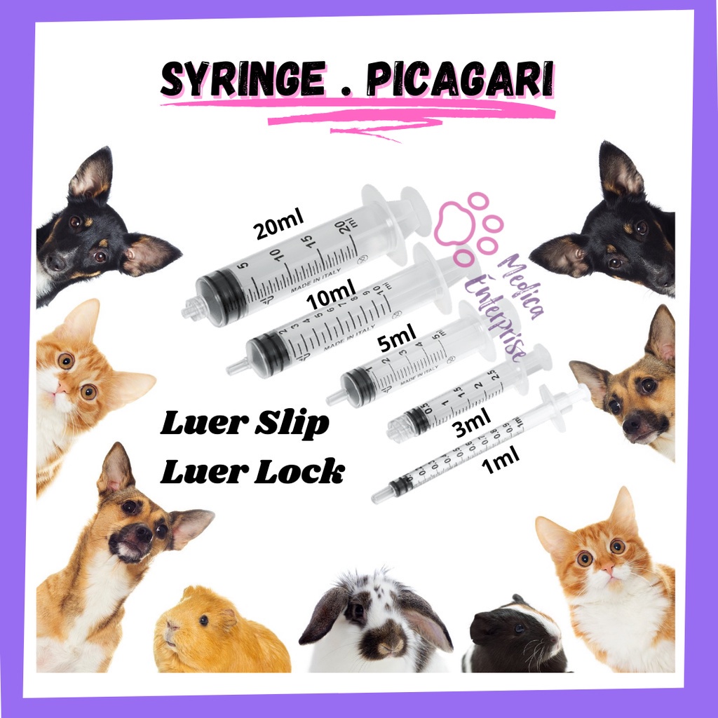 (1 PC) Disposable sterile SYRINGE/PICAGARI 1ML/3ML/5ML/10ML/20ML LUER ...