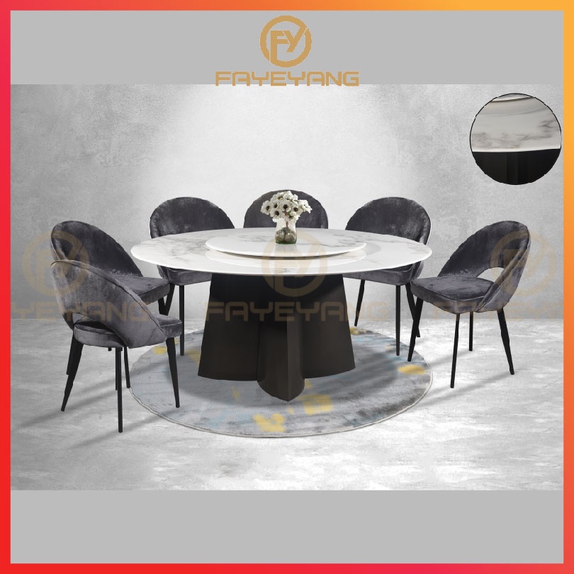 Fayeyang Round Super Crystal Stone Dining Table Marble Round Table ...