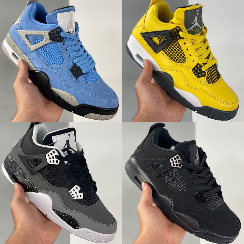 Air Jordan 4 retro university blue basketball shoes aj4 lightning fear ...