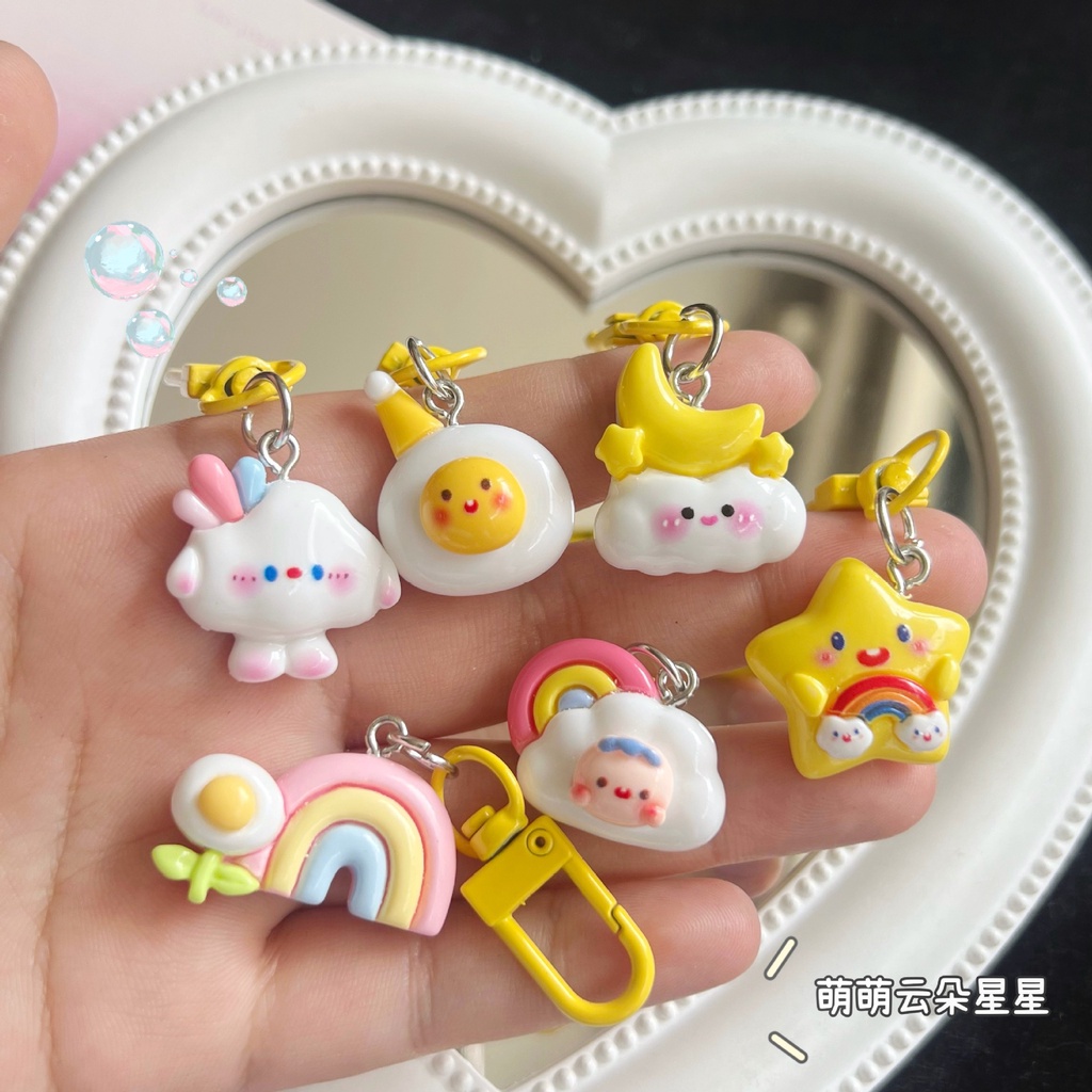 Cute Sky Keychain Pendant Moon Star Student Schoolbag Girlfriends Gift ...