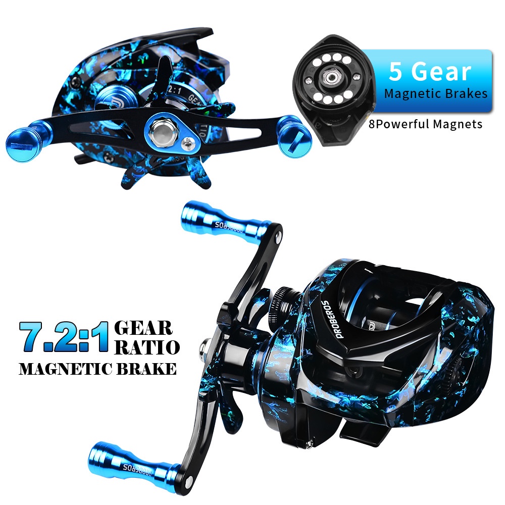 PROBEROS Fishing Reel 7.2:1 High Speed Reel Casting Bc Metal Coil 8KG ...