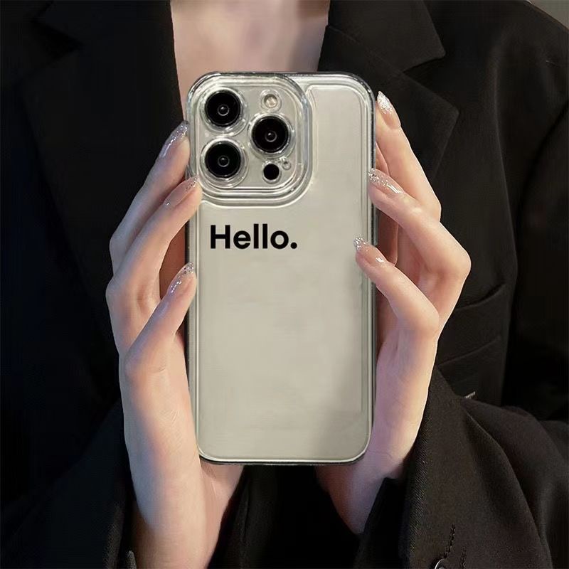 Hello Simple English Phone Case Compatible for iPhone 15 11 14 Pro 12 ...