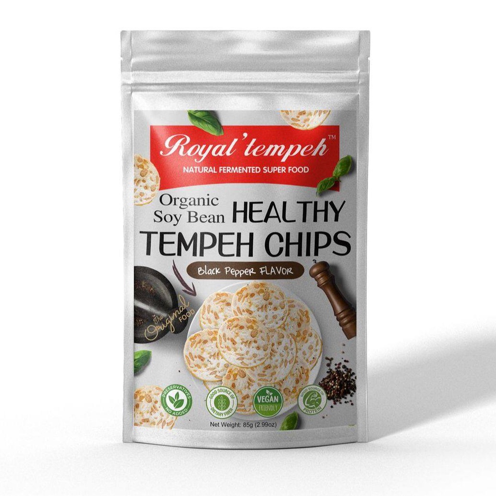 Royal' tempeh Healthy Tempeh Chips made with ORGANIC Soy Bean -Black ...