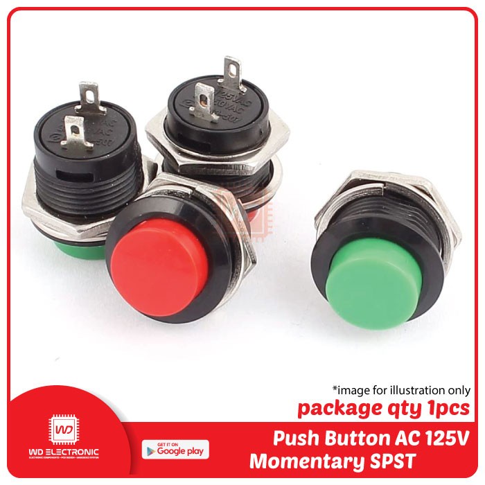 MERAH Push Button Switch R13-507 AC 125V 6A 250V 3A Momentary SPST Push ...