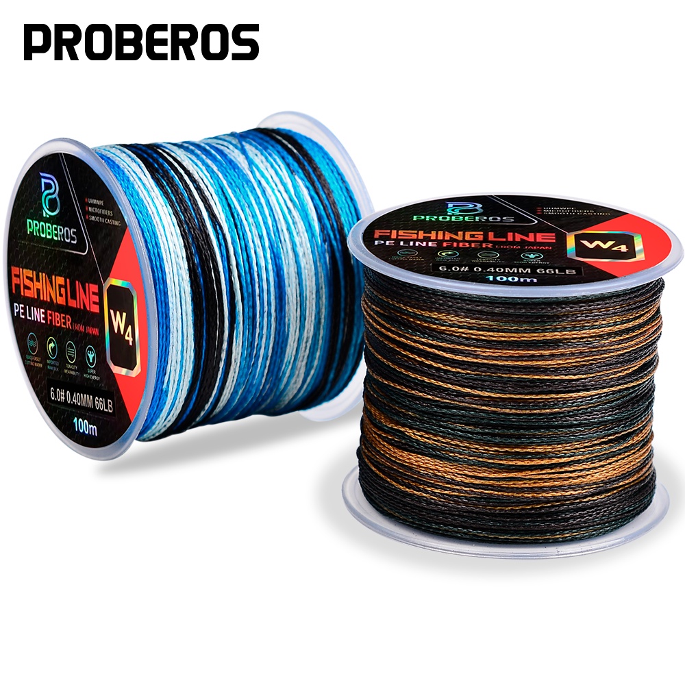 PROBEROS 1PC 4X Fishing Line100M Multifilament PE Braided Line 18LB ...