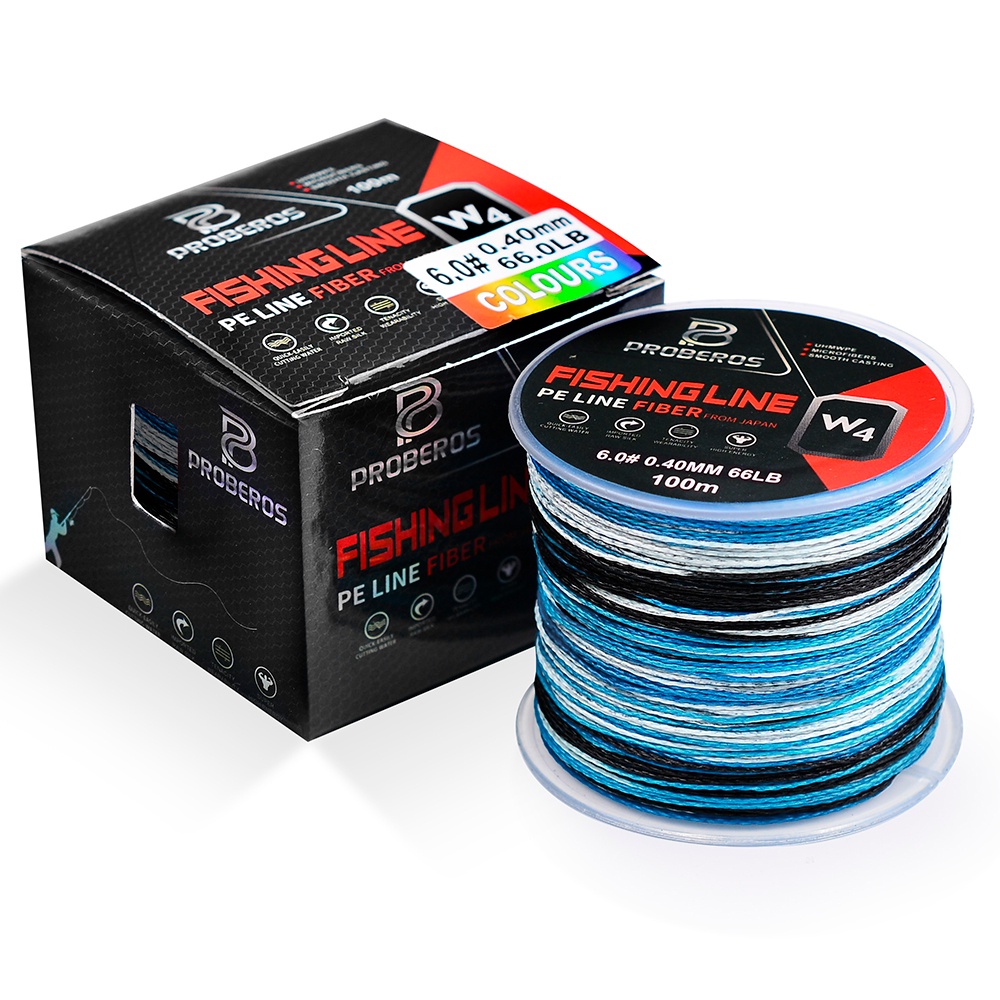 PROBEROS 1PC 4X Fishing Line100M Multifilament PE Braided Line 18LB ...
