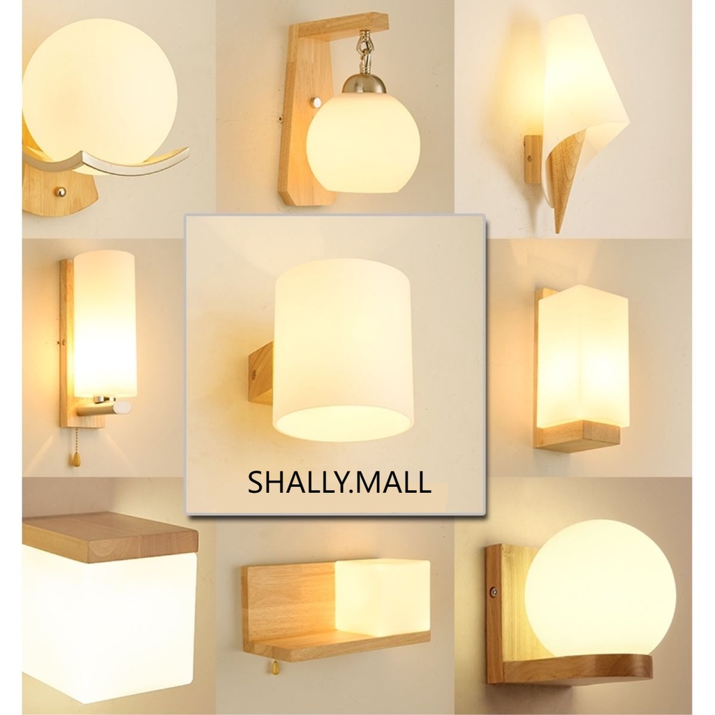 Solid Wood Lighting Fixtures, Japanese Style Log LED Bedroom Lights ...