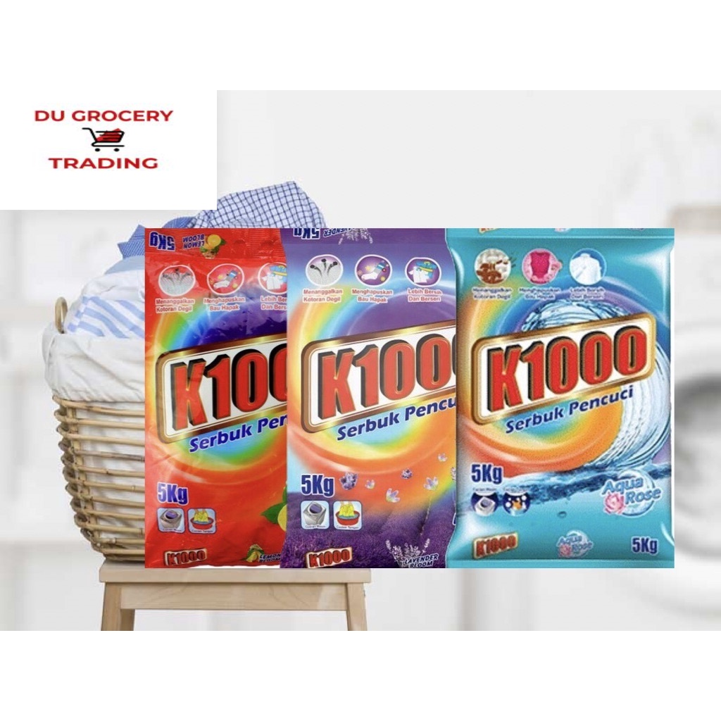 K1000 Detergent Powder Lavender Bloom / Lemon Bloom / Aqua Rose 5kg ...