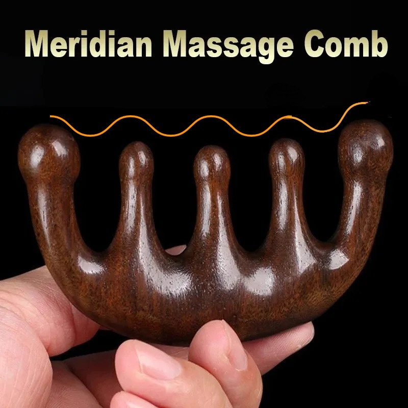 Head Meridian Massage Comb/ Five Teeth Non Handle Anti Hair Loss Round ...