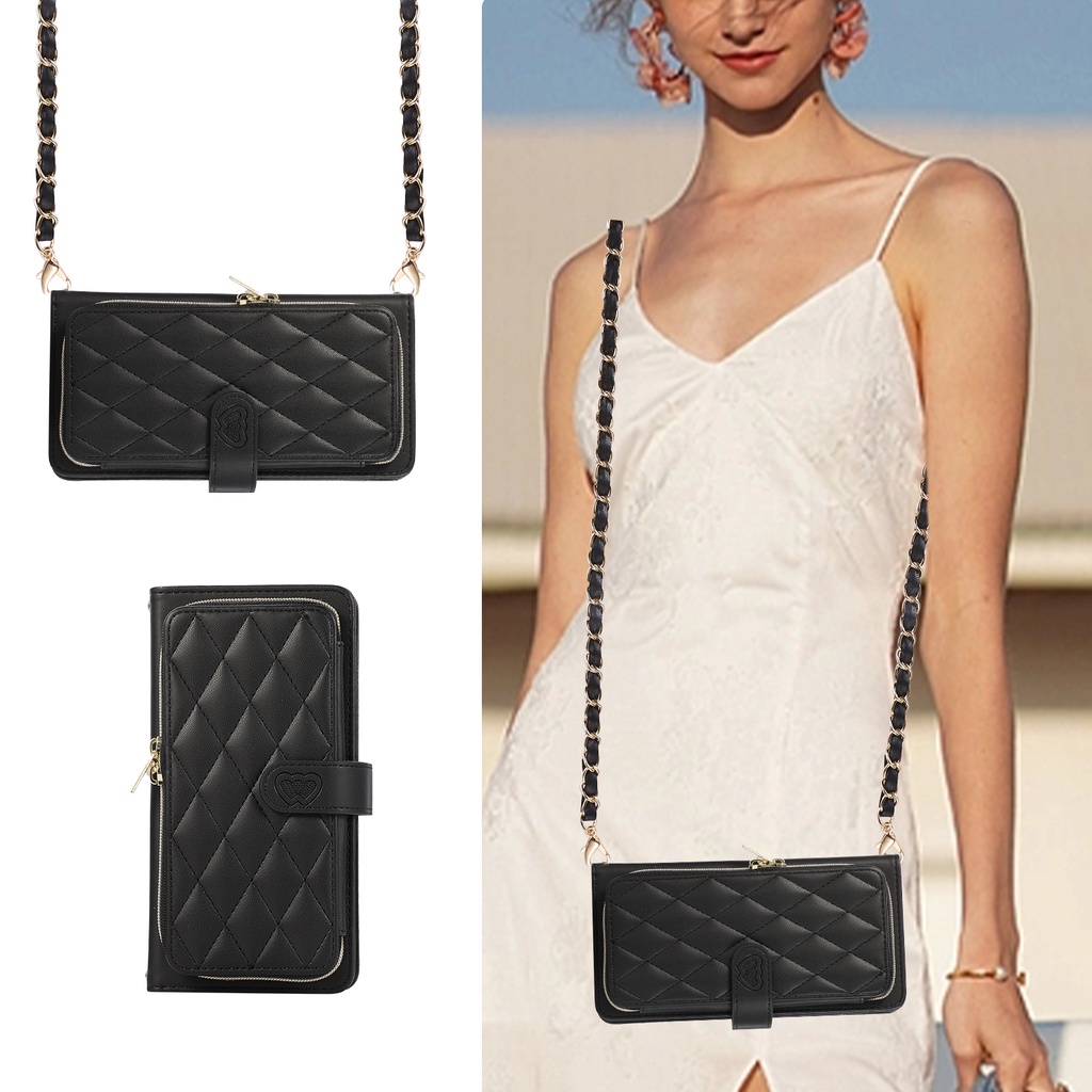 Metal Chain Leather Case for Google Pixel 9 Pro XL Pixel 8 8A 7 Pro 7A ...