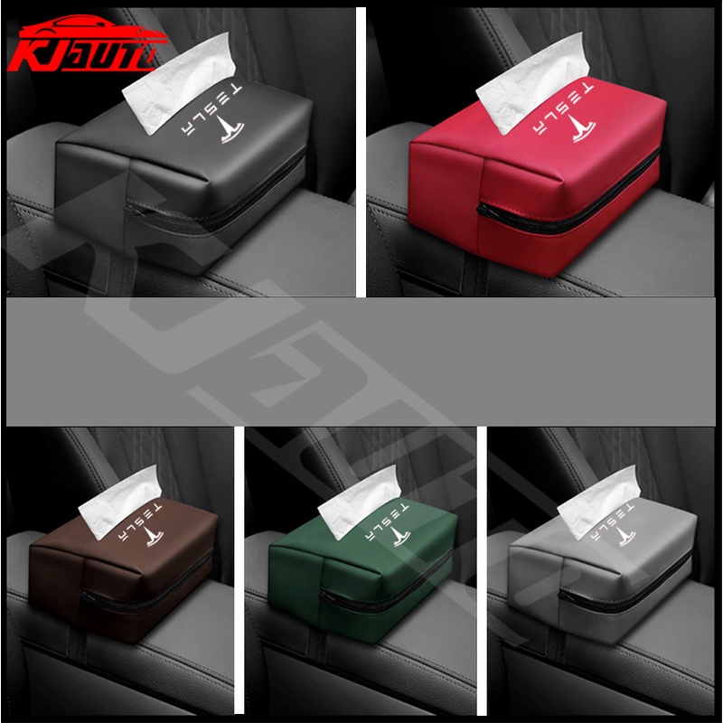 Tesla Car Armrest Box Tissue Box Tesla Modle 3 Model Y S X Rear Seat ...